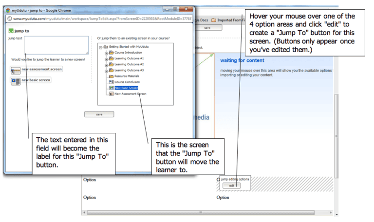Jump-To Screens - Udutu