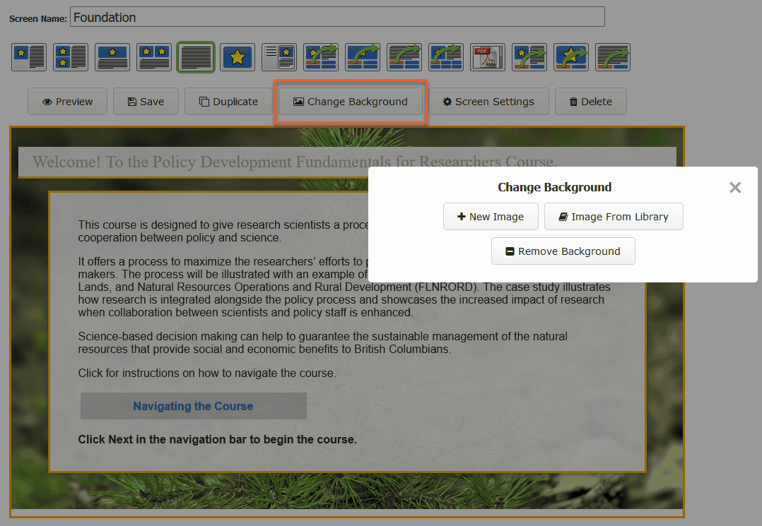 Adding a background image to a screen - Udutu