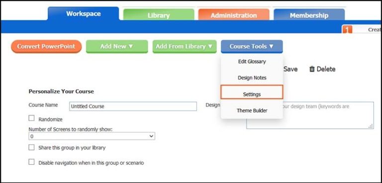 How to access your course settings - Udutu