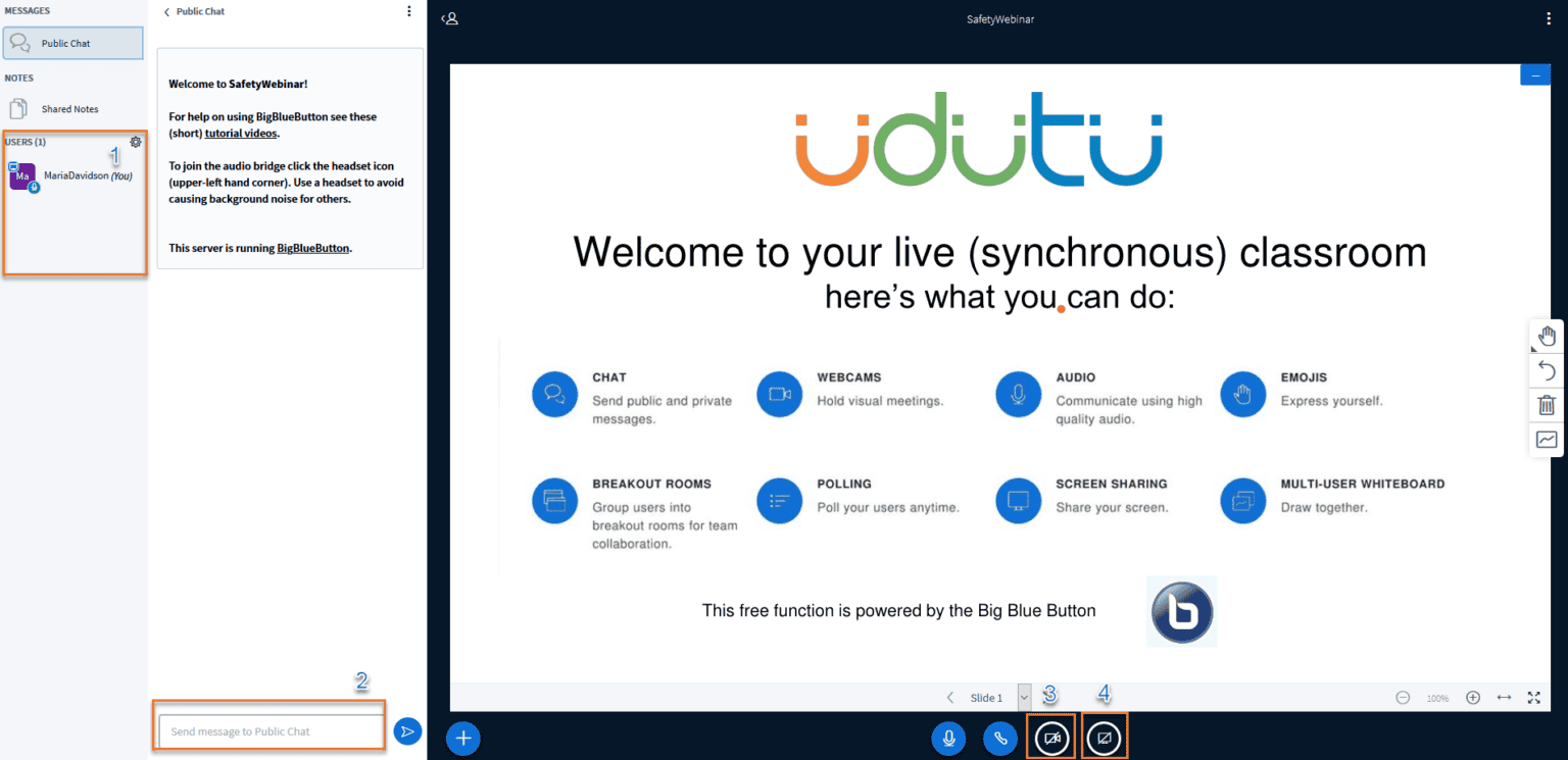 How to create a Big Blue Button meeting - Udutu